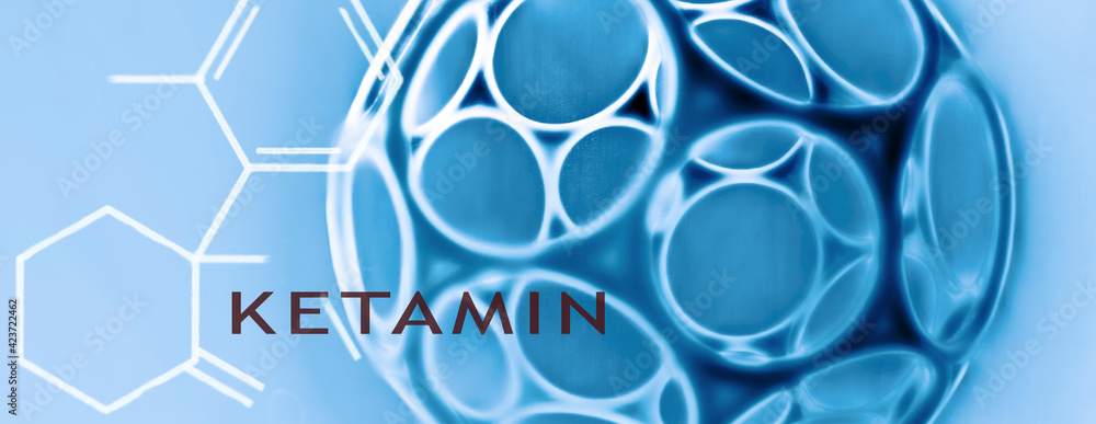Ketamine. Dissociative ketamine. Chemical formula, molecular structure ...