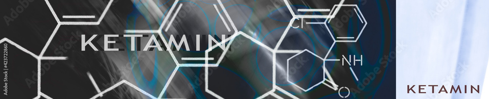 Ketamine. Dissociative ketamine. Chemical formula, molecular structure ...