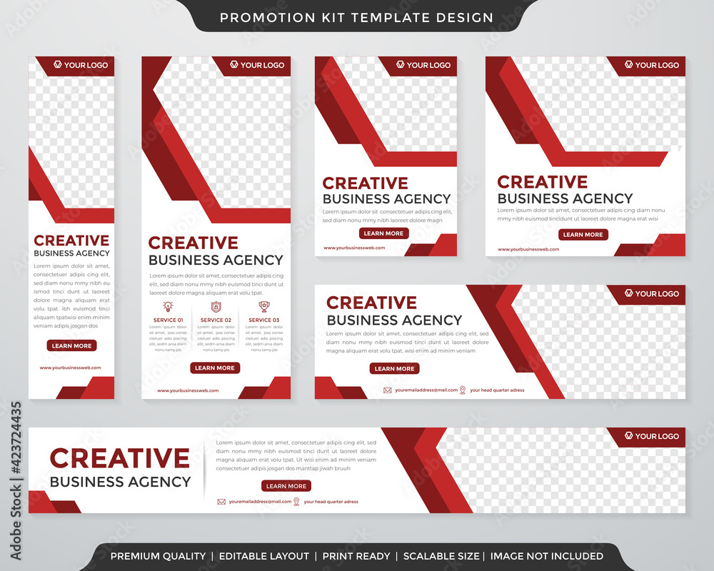 multipurpose promotion kit template design with modern style and ...