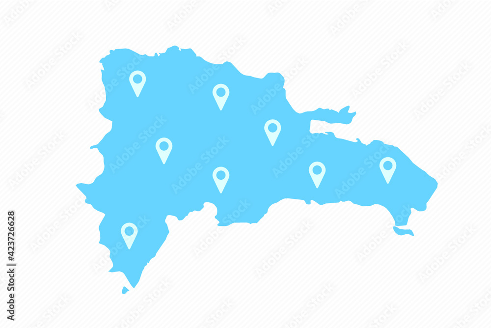 Dominican Republic Simple Map With Map Icons Stock Vector | Adobe Stock