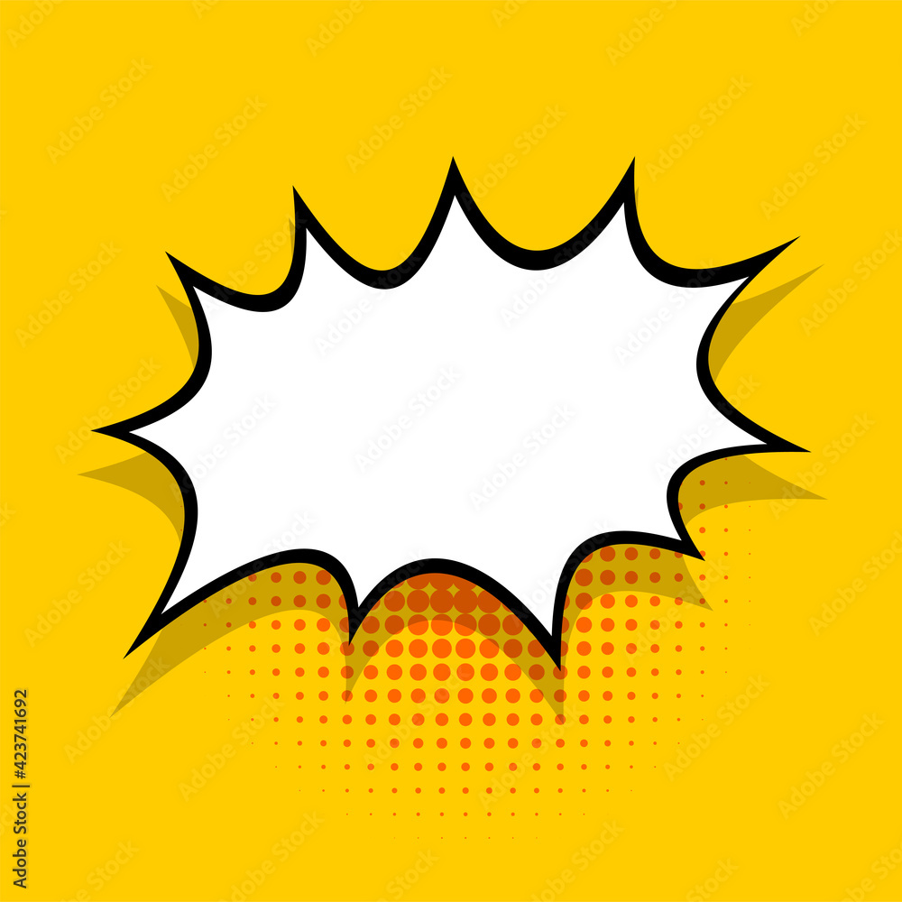 Comics speech bubble for text pop art design. White empty dialog cloud ...