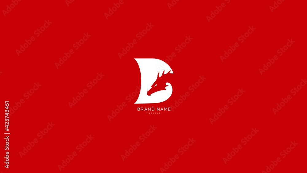 Alphabet letter Initial D, DD dragon logo vector design, minimal ...