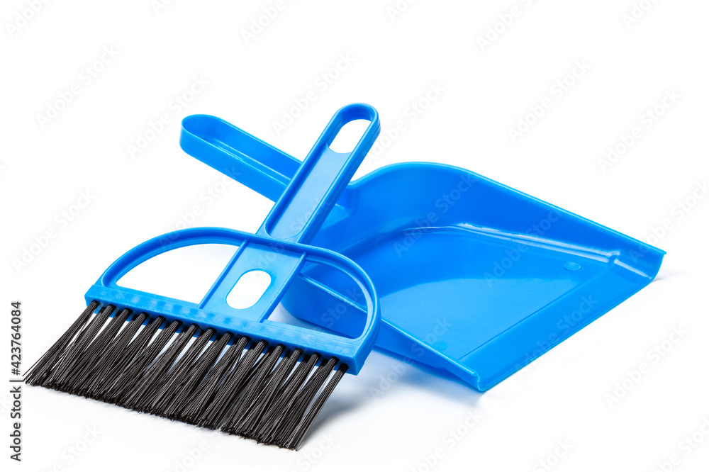 Plastic broom and dustpan set Stock Photo | Adobe Stock