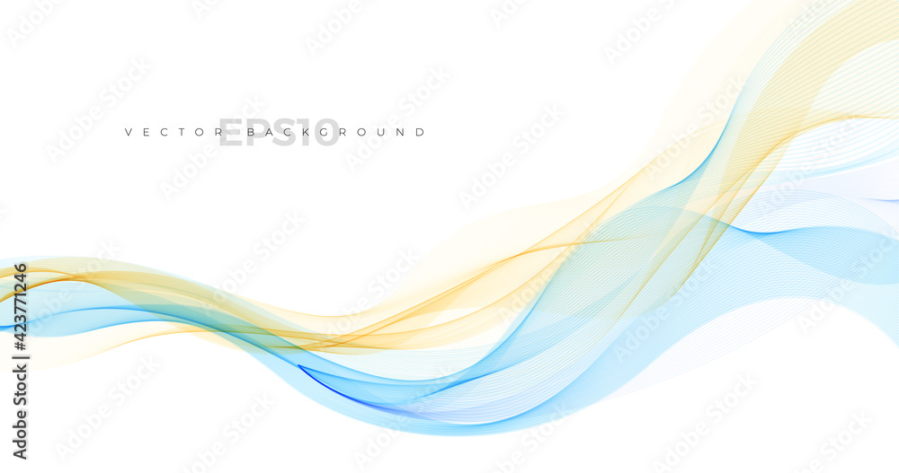 Wave vector element with abstract blue and orange lines for website ...