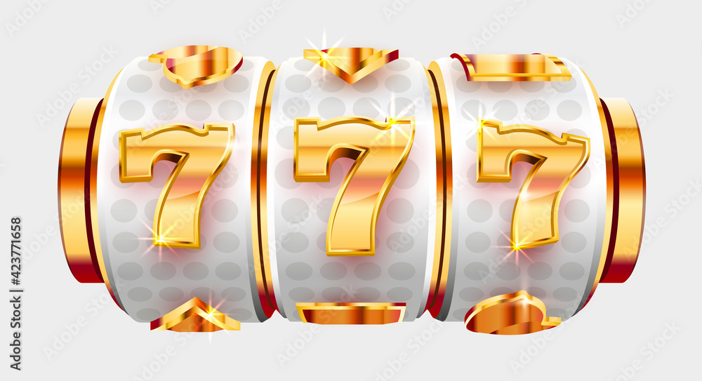 Golden slot machine wins the jackpot. 777 Big win concept. Casino ...