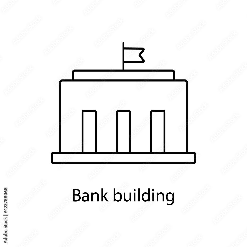 Bank building icon in flat style. Government architecture. Museum ...