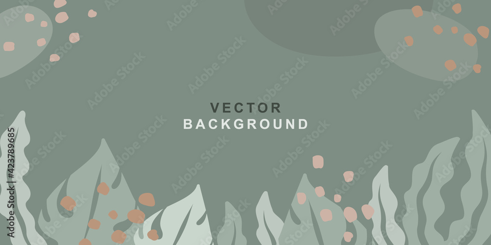 Vector horizontal template in simple trendy flat style with place for ...
