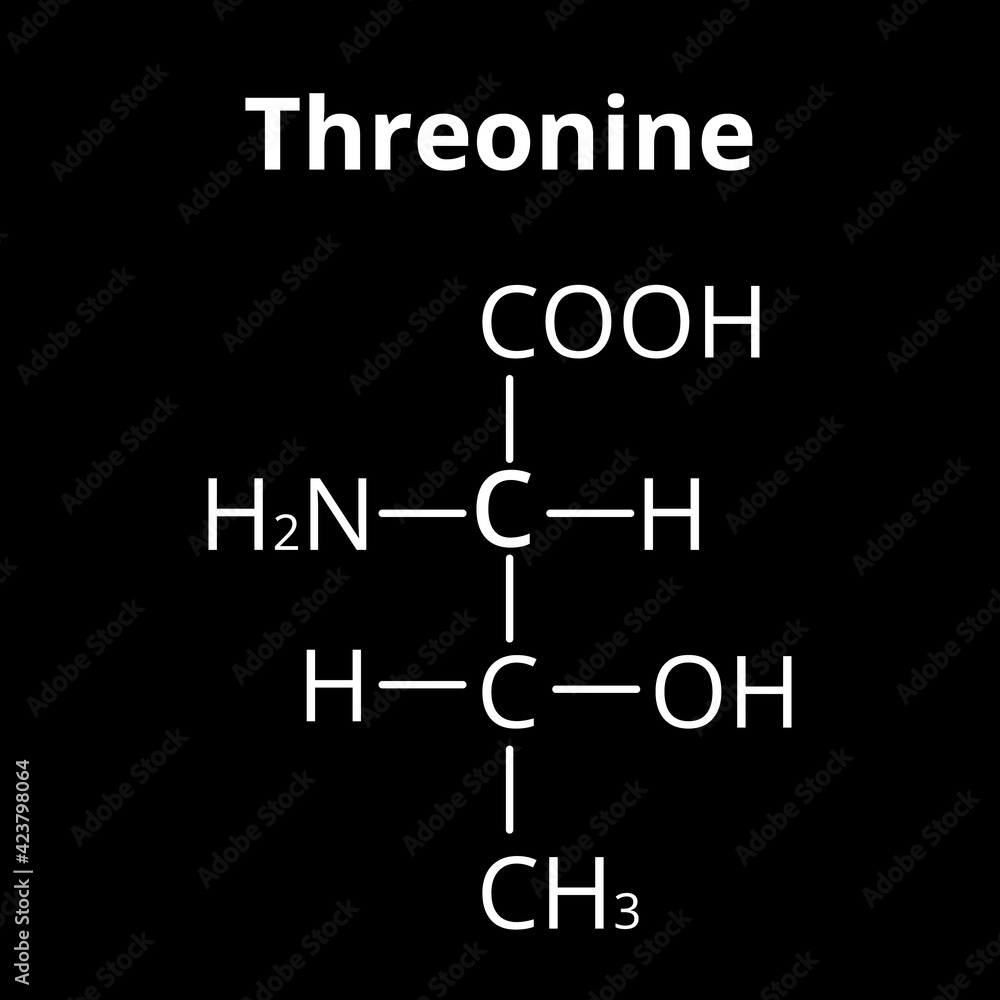 Threonine is an amino acid. Chemical molecular formula of threonine ...