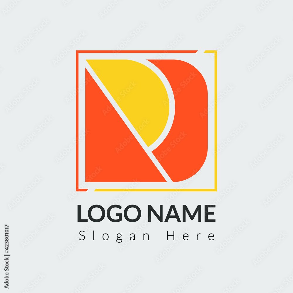 D & R letter logo design inspiration template flat vector logo Stock ...