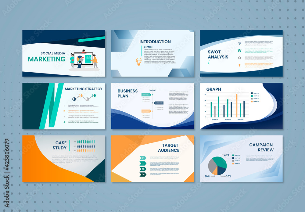 Corporate IDentity Presentation Layout Set Stock Template | Adobe Stock