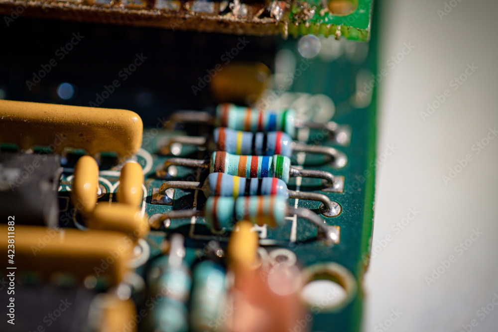 Electronic circuit board, Resistor, used for wallpaper, used as ...