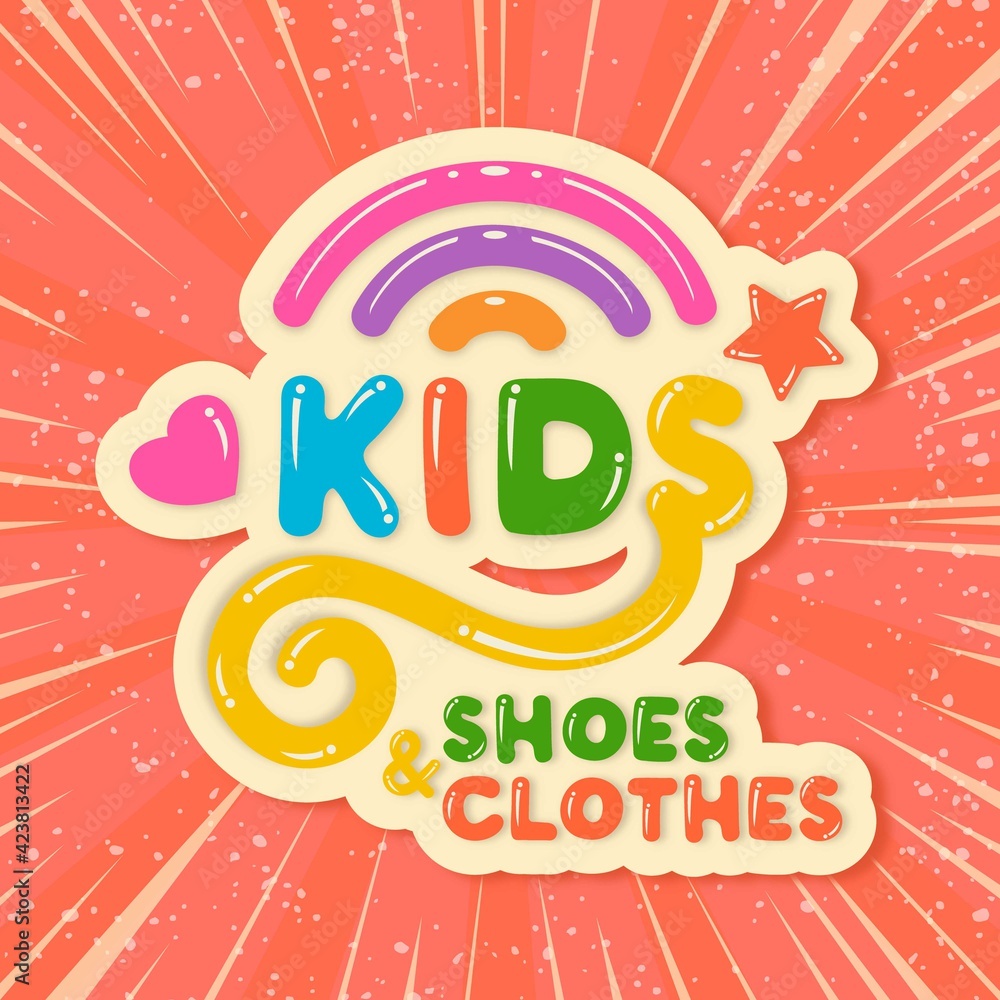 Amusing Lettering Kids shoes and clothes shop logo,children store ...
