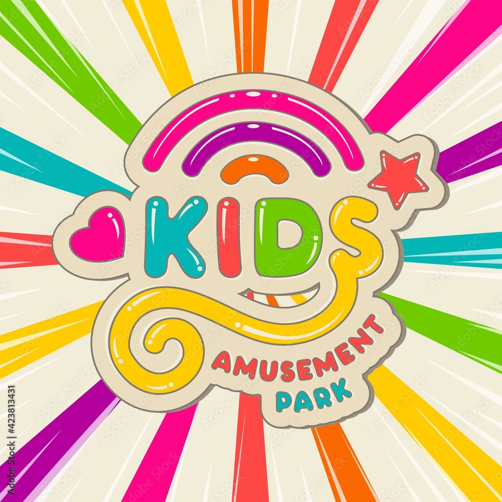 Amusing Lettering kids amusement park logo,family adventure pastime ...