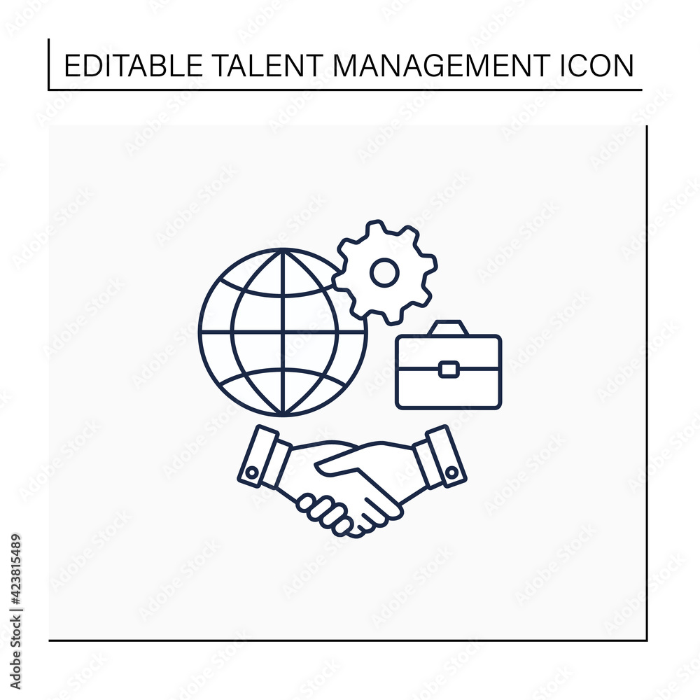 Inclusive culture line icon. Respect, equity, positive differences ...