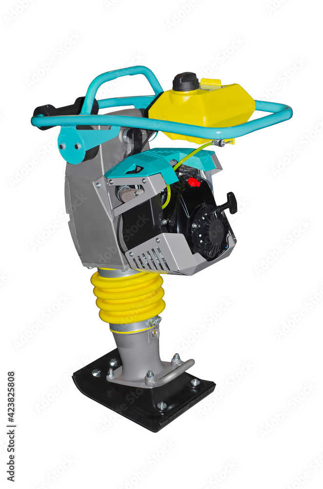 Trench rammer with a two-stroke engine for compaction of sand, gravel ...