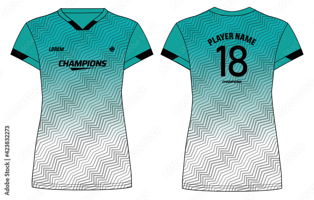 Women Sports Jersey t-shirt design concept Illustration suitable for ...