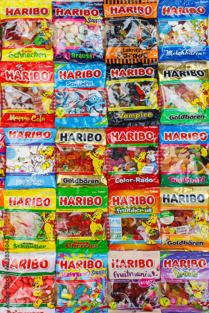 Haribo gummy bear gummi candy candies different types variety ...