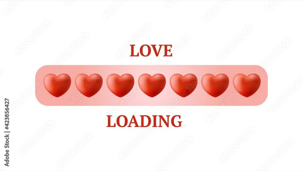 Love Loading Bar Animation For Valentine's Day Concept with realistic ...