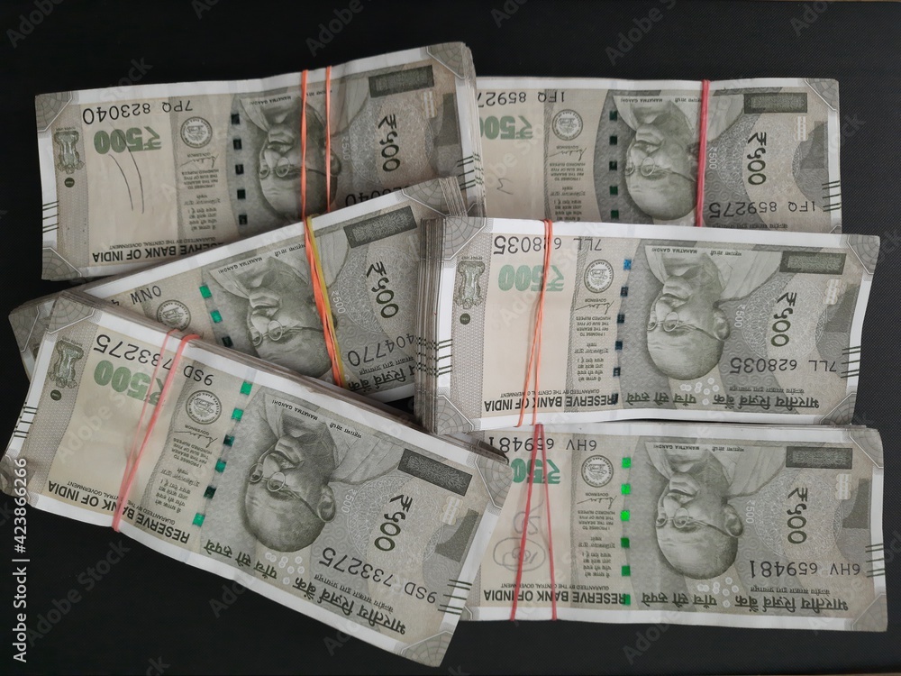 Indian Money 500 Rupees Bundles