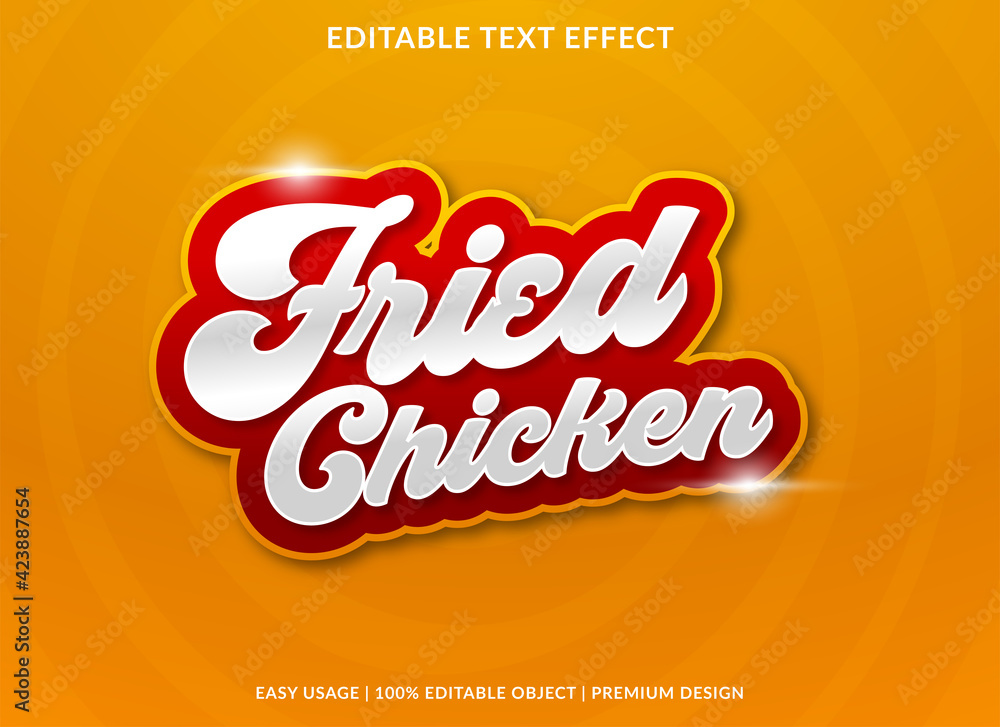 fried chicken text effect template design use for business brand and ...
