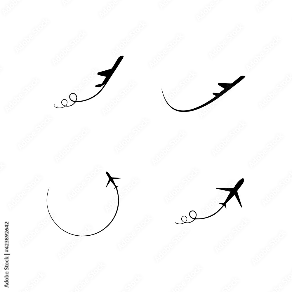 Vector - set of airplane taking off and flying designs Stock Vector ...