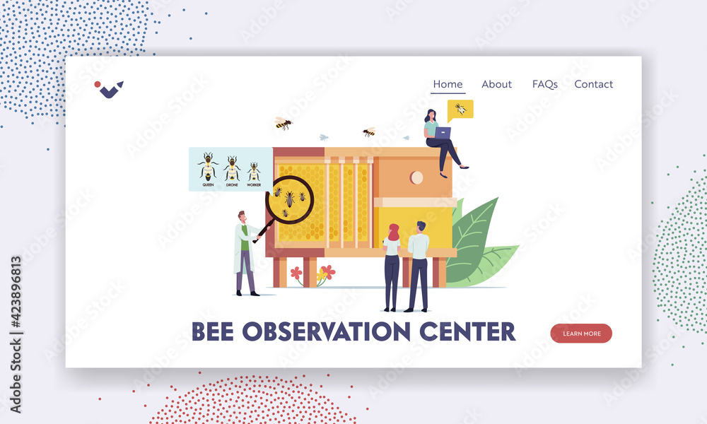 Bee Observation Center Landing Page Template. Tiny Scientists Learning ...
