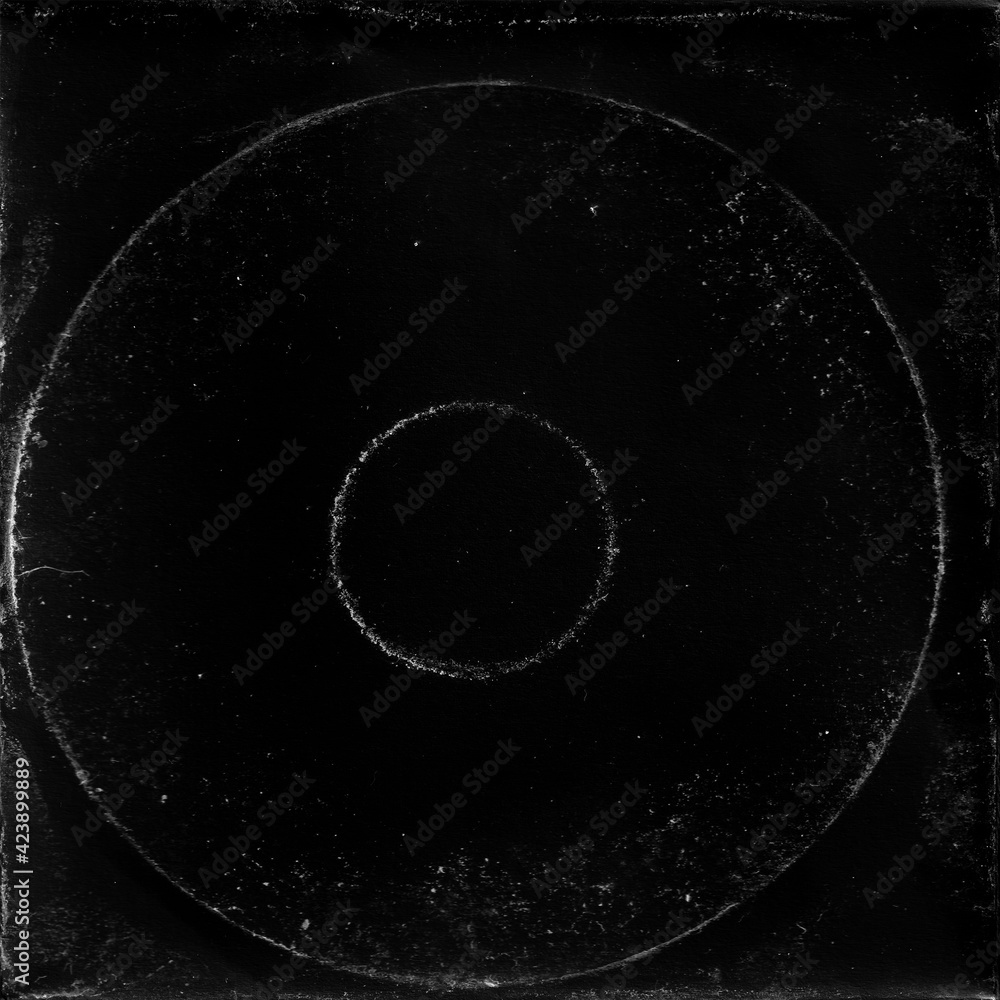 cd mark texture on paper for old cover art. grungy frame in black ...
