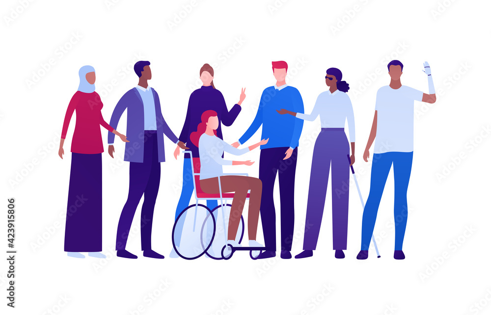 Inclusion and diversity concept. Vector flat people character ...