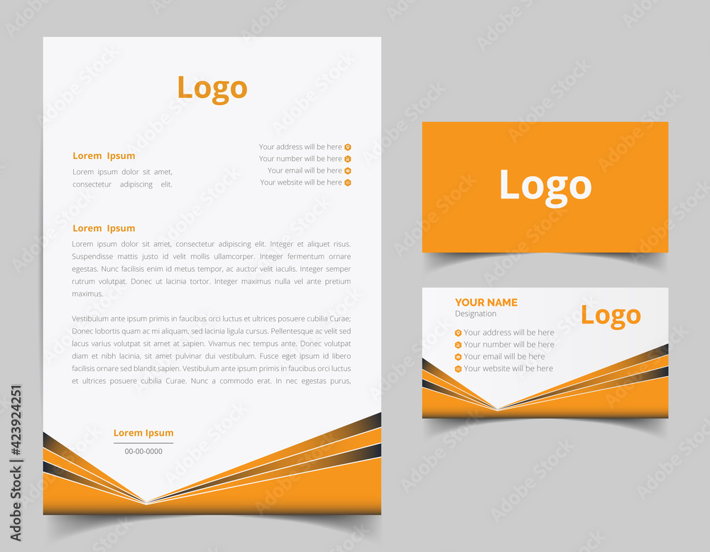 Professional creative letterhead and business card design. Corporate ...