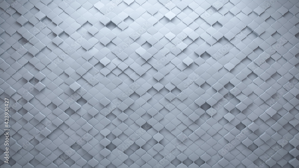 Futuristic, Light 3D background, with an Arabesque block structure ...