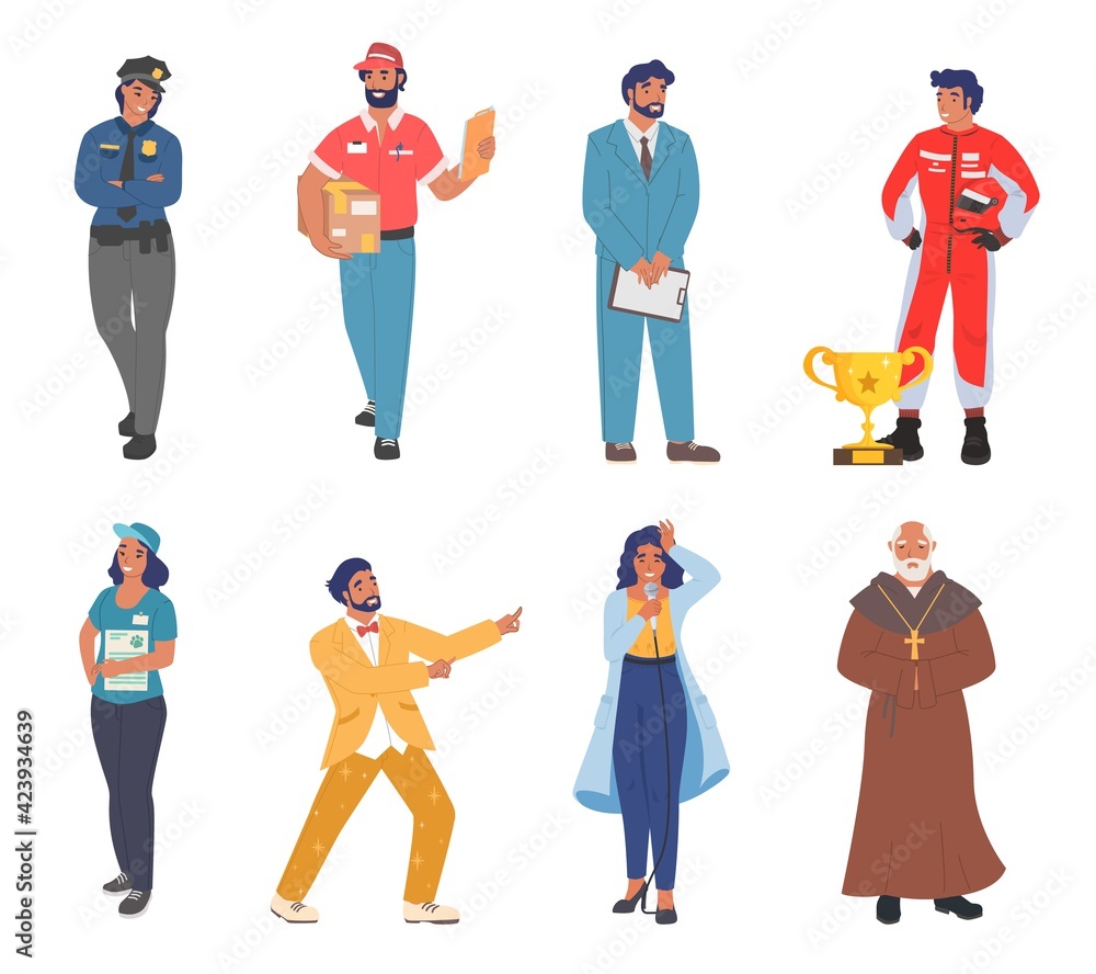 People of different occupations and professions, workers in uniform ...