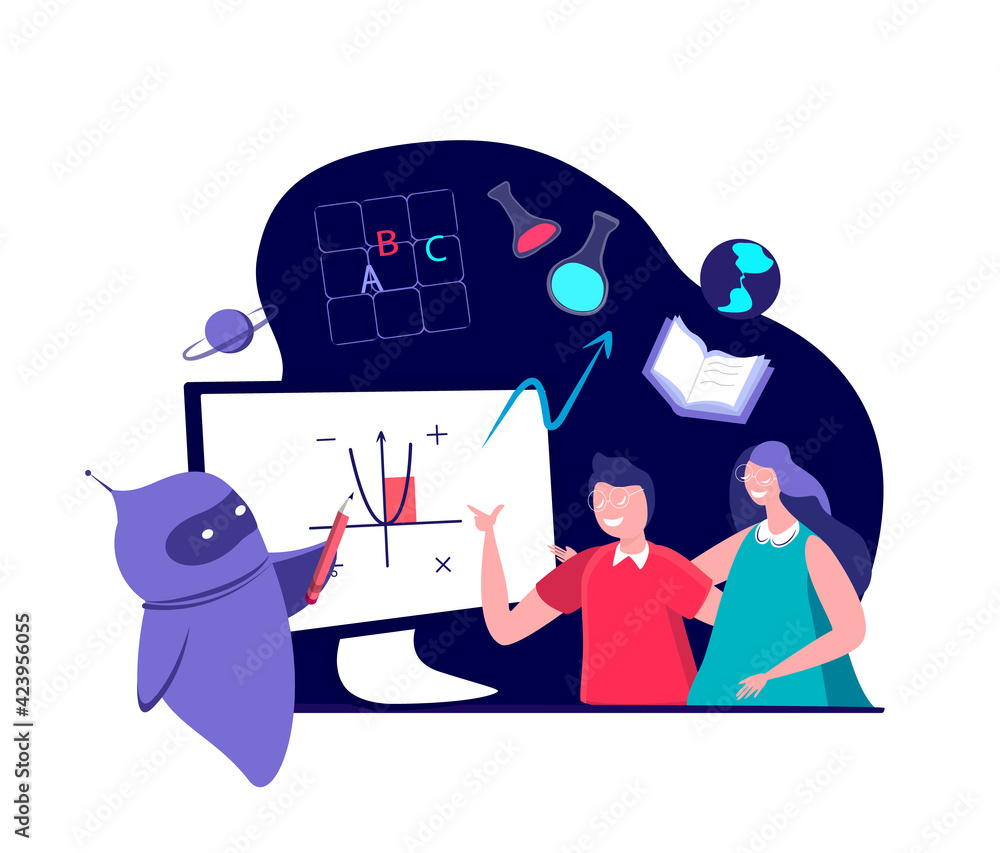 Smart Cyber Chat bot Help Children Teaching them. School Homework ...