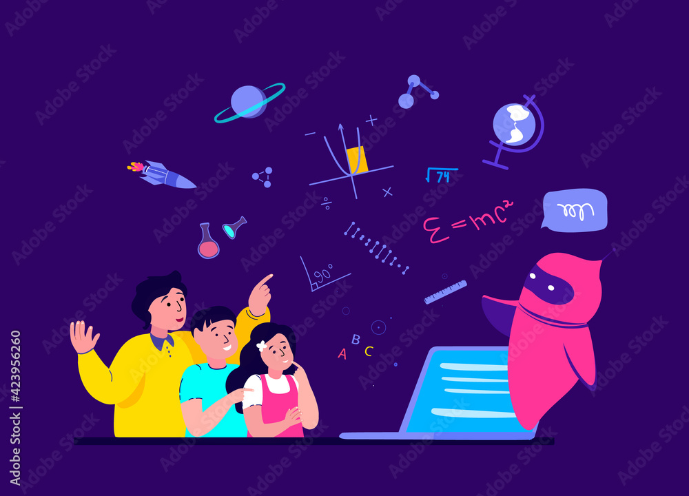 Smart Cyber Chat bot Help Children Teaching them. School Homework ...