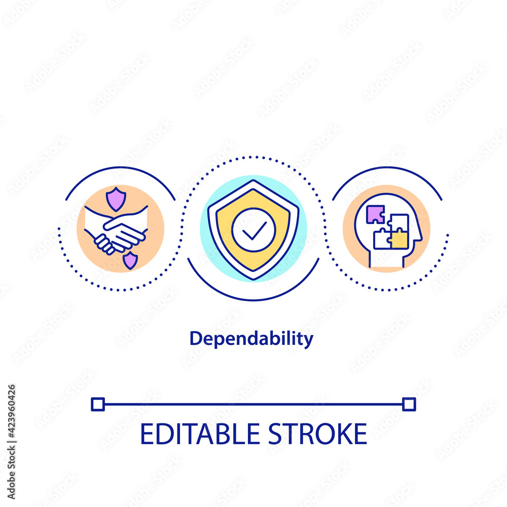 Dependability concept icon. Trustworthy deal. Responsible leadership ...