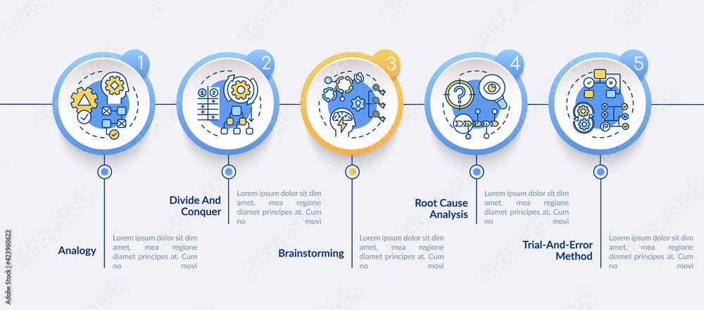 Problem solving strategies vector infographic template. Creative ...