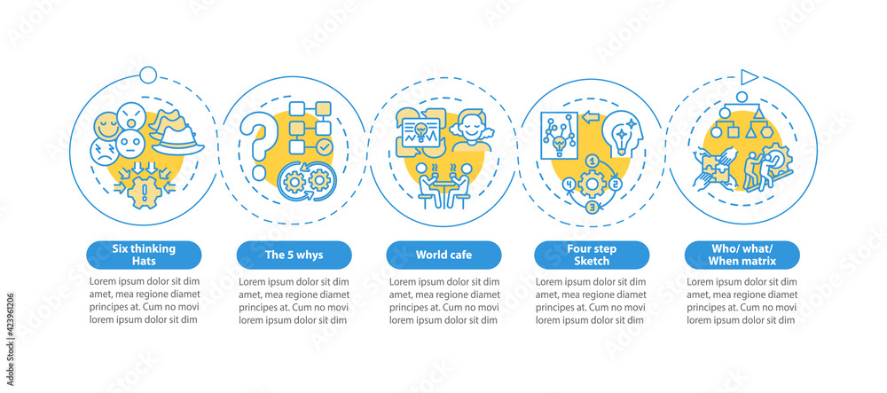 Problem solving techniques vector infographic template. Creative ...