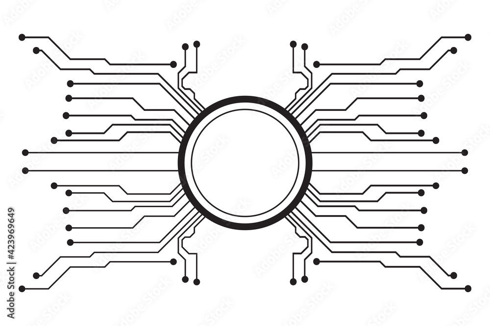Abstract futuristic circuit board Illustration, Circuit board with ...