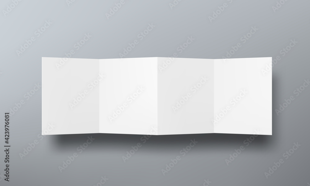 Folded Paper Brochure Mock Up Top View Stock Vector | Adobe Stock