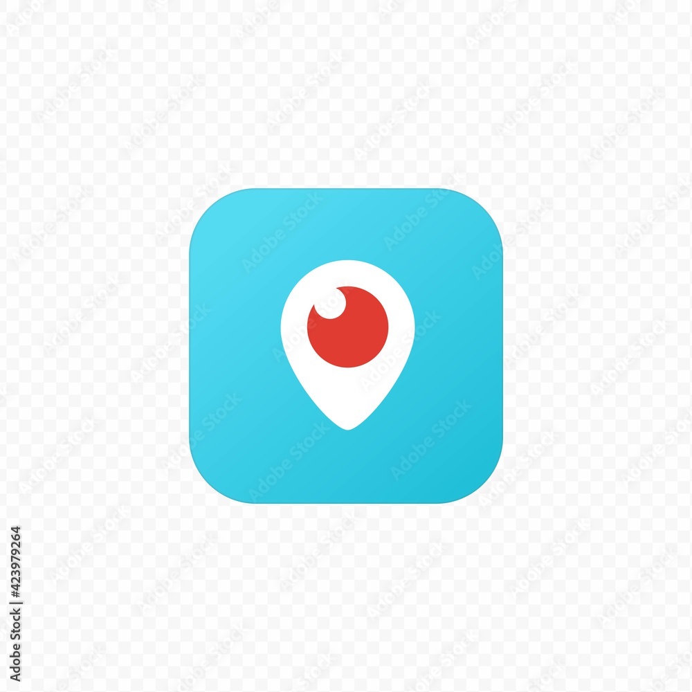 Periscope icon. Social media icons. Realistic Periscope app. UI UX ...