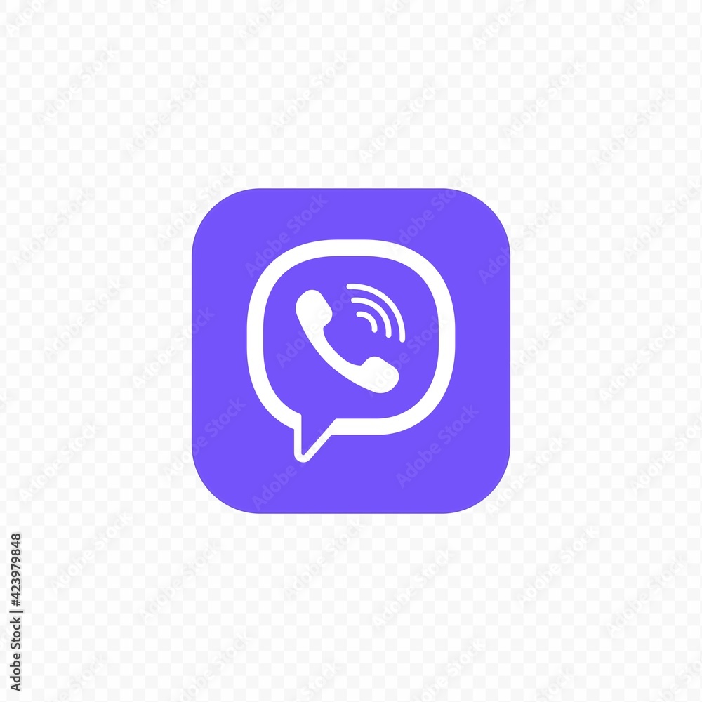 Viber icon. Social media icons. Realistic Viber app. UI UX white user ...
