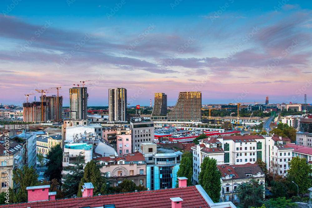 Main bus station Belgrade waterfront in the Serbian capital city at ...
