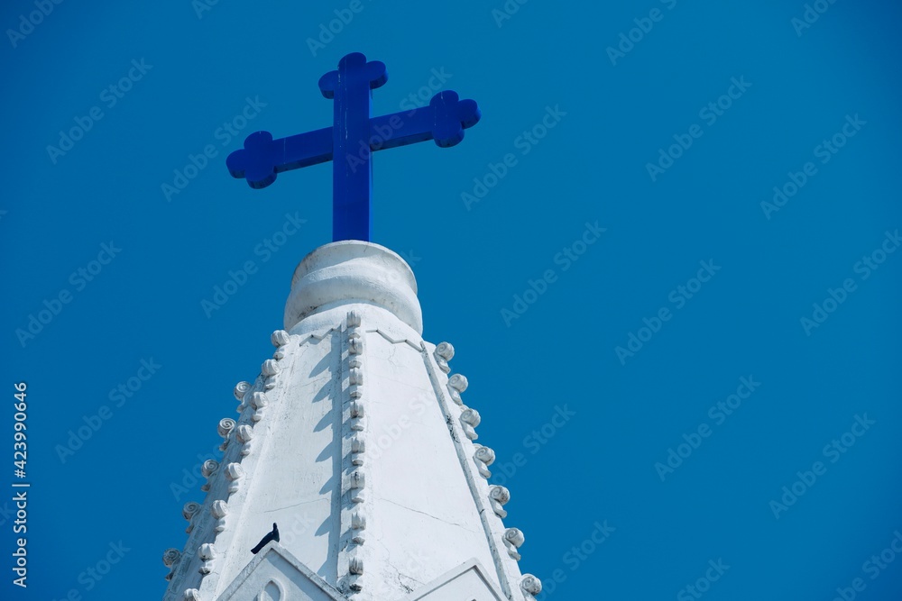 Holy cross in church top. Christian cross symbol. Easter. Crucifix ...