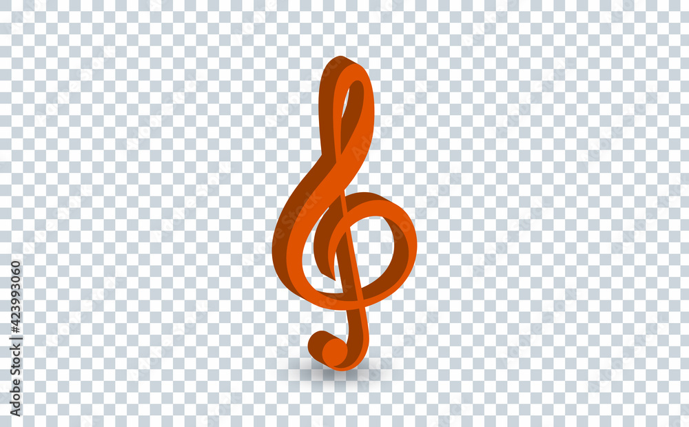 Music notes isolated icons. Vector realistic orange note symbols of ...