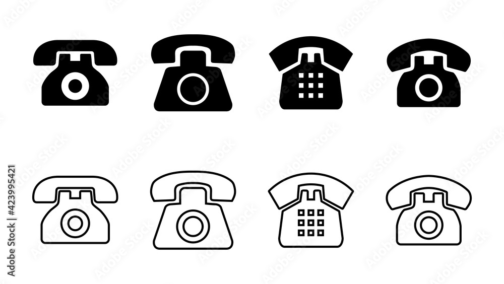 Vetor de Telephone icon set. phone icon vector. do Stock | Adobe Stock