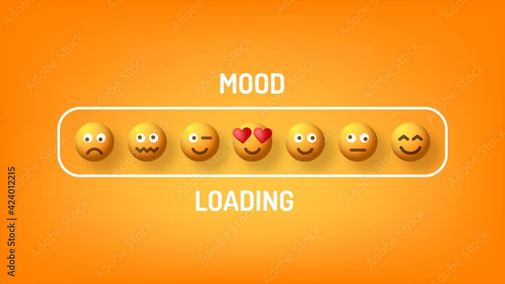 Progress bar animation Emoji mood Loading and emotion funny face in ...