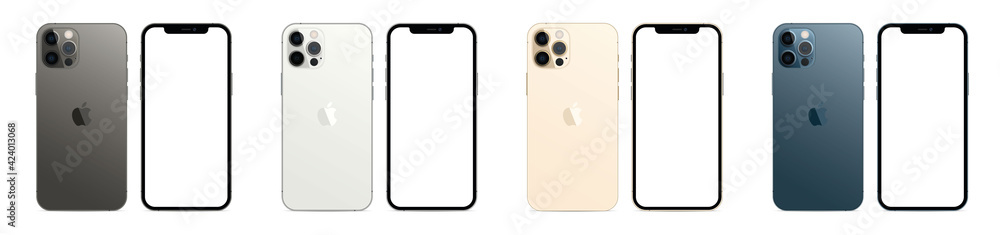 iPhone 12 pro / pro max in three four colors (Graphite, Pacific Blue ...