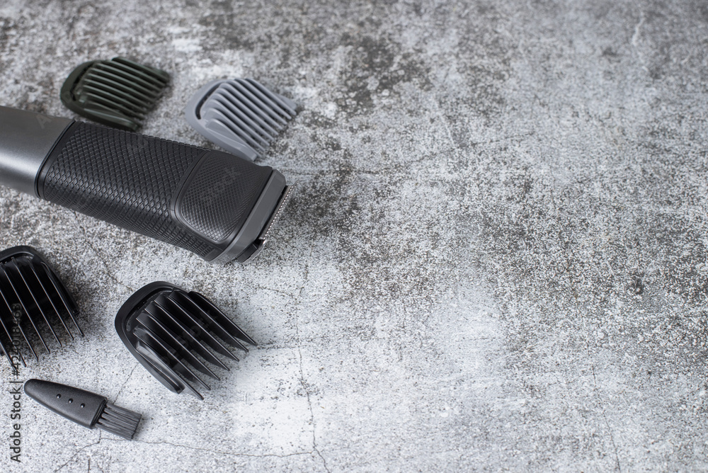 New metal wireless hair clipper, with set of attachments for different ...