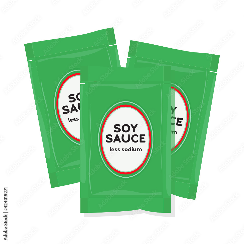 Soy Sauce Packet, Soy Sauce Seasoning, Asian Food Season, Green Soy ...