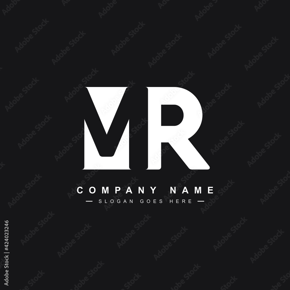 Initial Letter MR Logo - Simple Business Logo Stock Vector | Adobe Stock