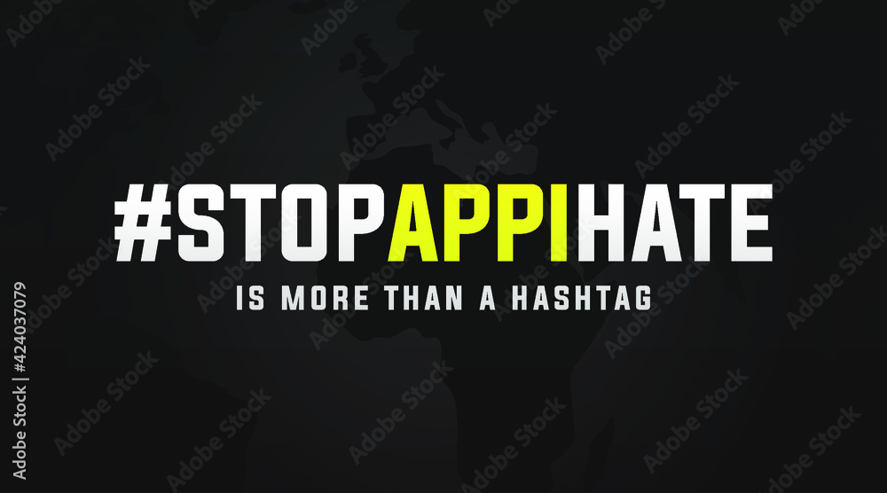 stop AAPI hate is more than a hashtag, modern creative banner, sign ...